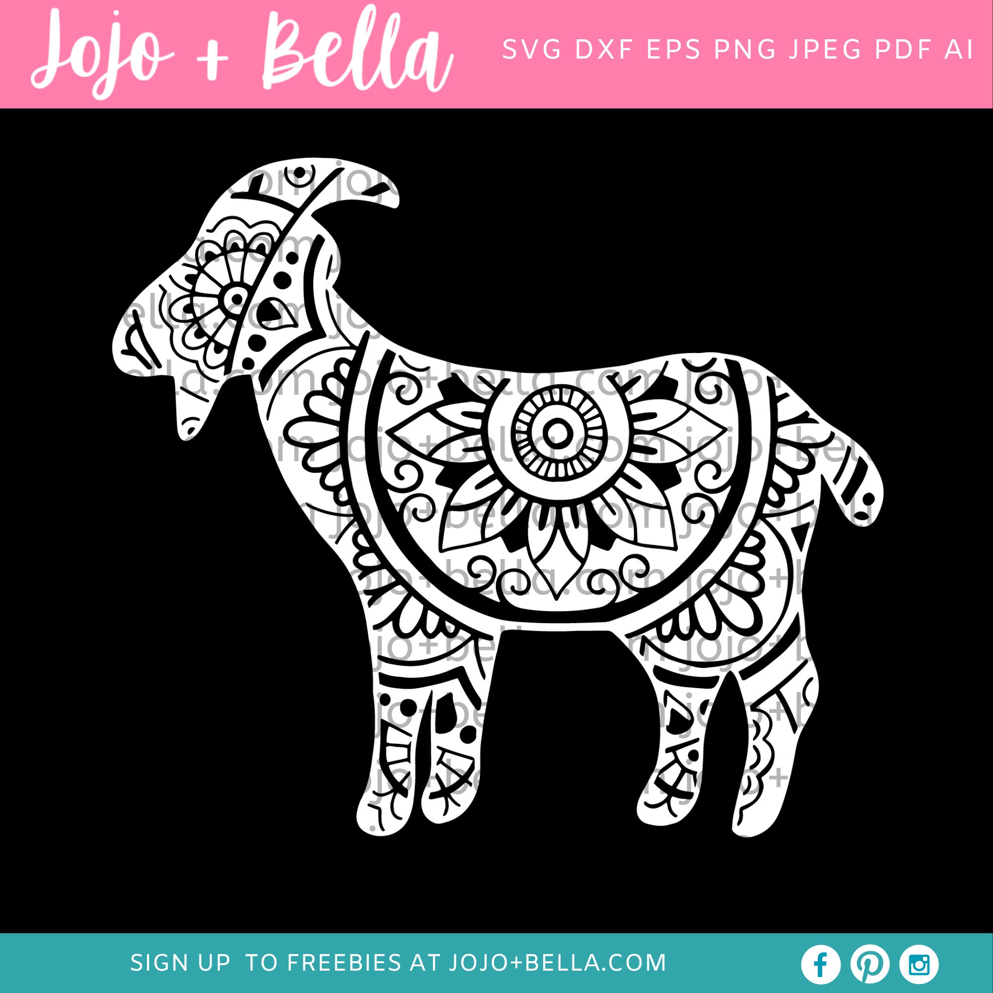 Mandala Goat SVG Zentangle Svg Mandala Svg Goat Svg File | Etsy UK