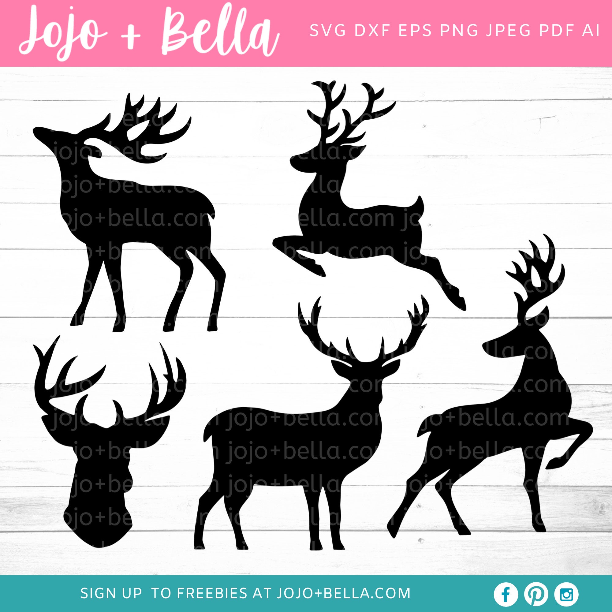 Paquete SVG de renos svg de ciervos SVG de Navidad svg de - Etsy México