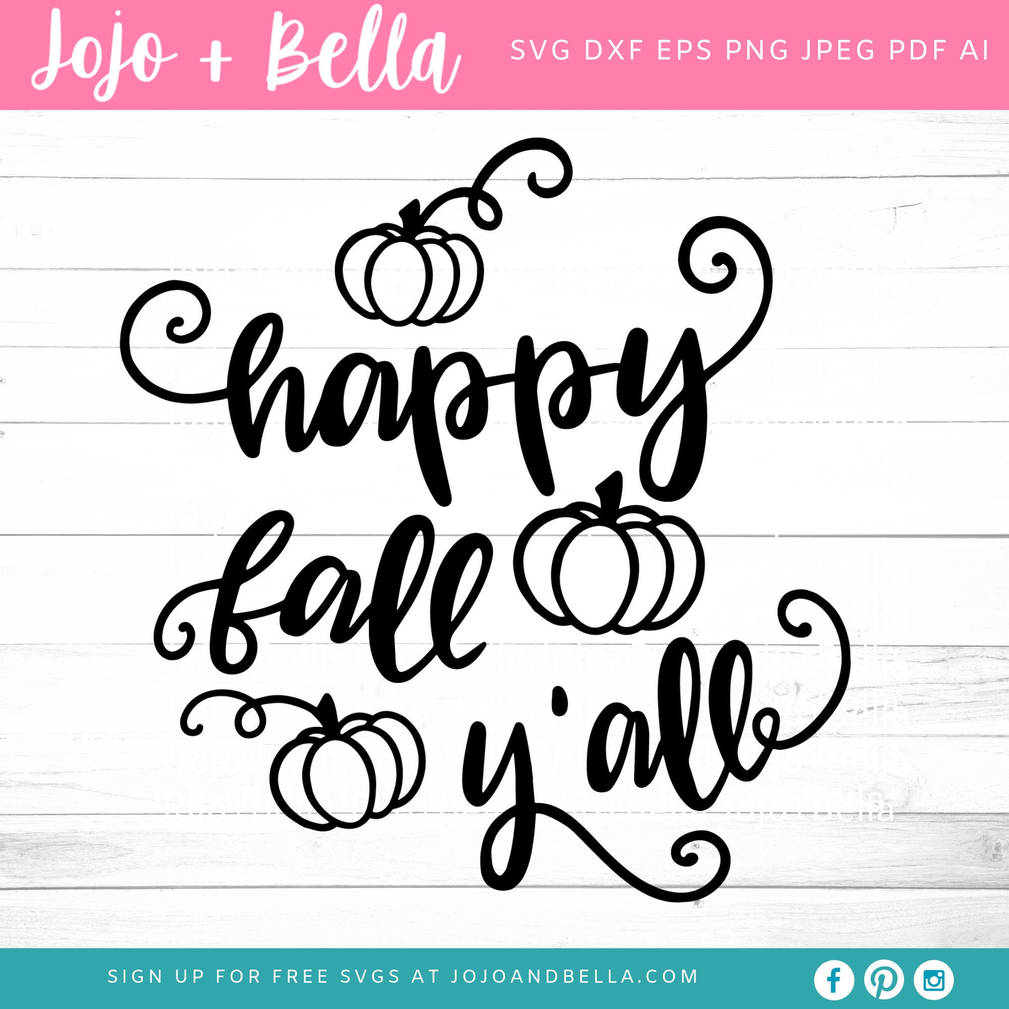 Happy Fall Y'all SVG Fall Svg Pumpkin Svg Autumn SVG | Etsy