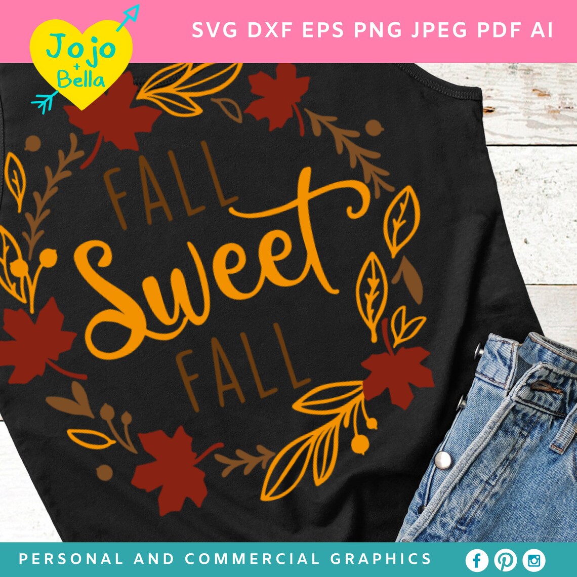 Fall Sweet Fall SVG SVG Dxf Eps Ai Jpeg Png Pdf Cut | Etsy
