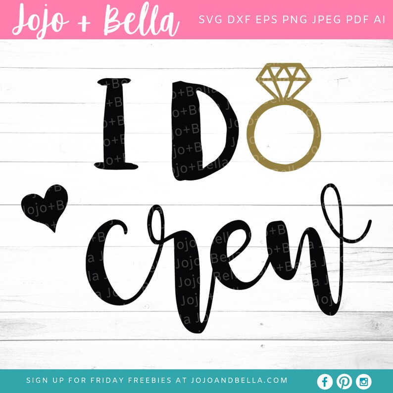 I Do Crew Svg Wedding Guest Book SVG Bridesmaid SVG - Etsy