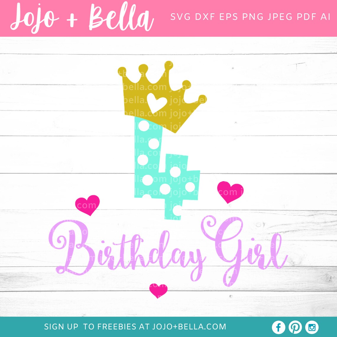4th Birthday Svg, Fourth Birthday SVG, 4th Birthday Girl SVG, Birthday ...