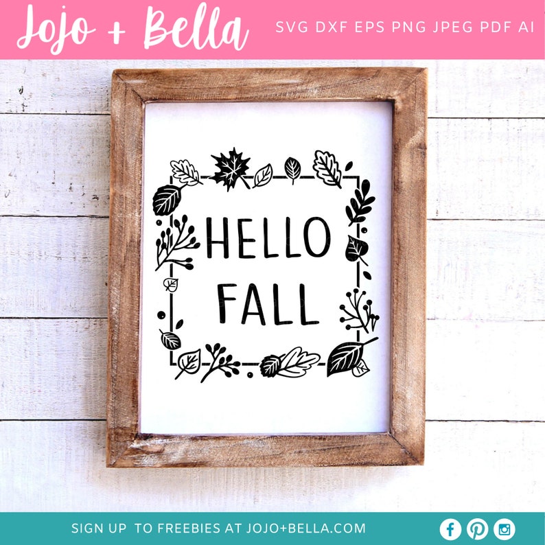 Hello Fall Svg Fall leaves Svg Thanksgiving SVG Autumn Svg | Etsy