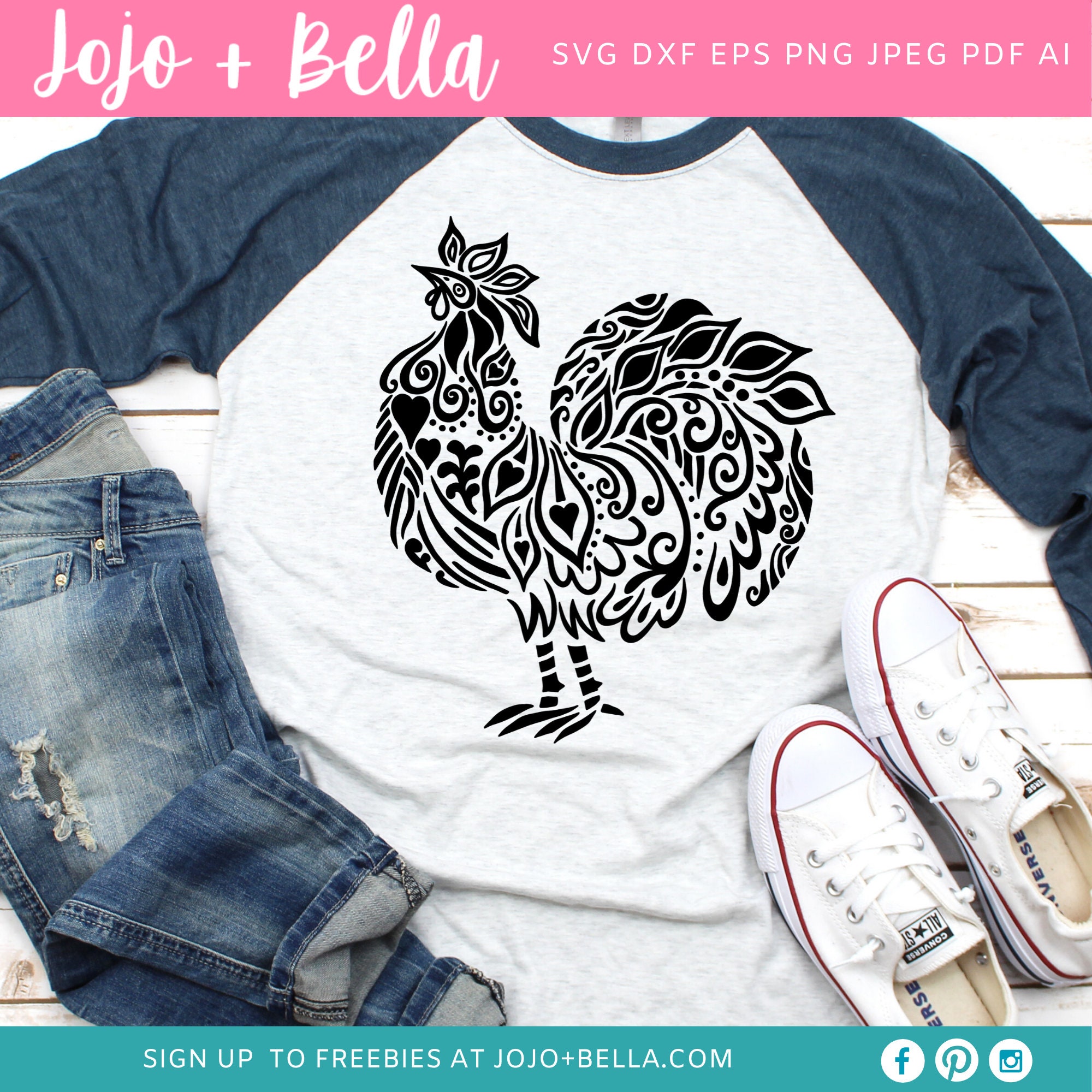 Mandala Chicken SVG, Dxf, Zentangle Chicken Svg, Mandala Animal Svg ...