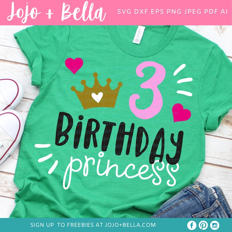 3rd Birthday Svg Third Birthday SVG Princess SVG Happy - Etsy