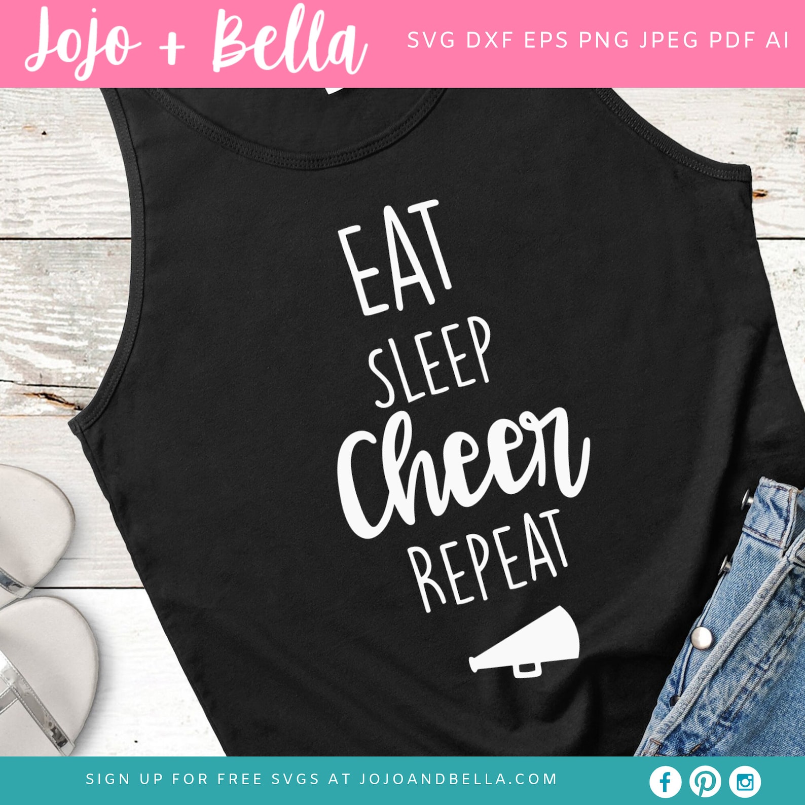 Eat Sleep Cheer Repeat Svg Cheer SVG Cheerleading Svg - Etsy