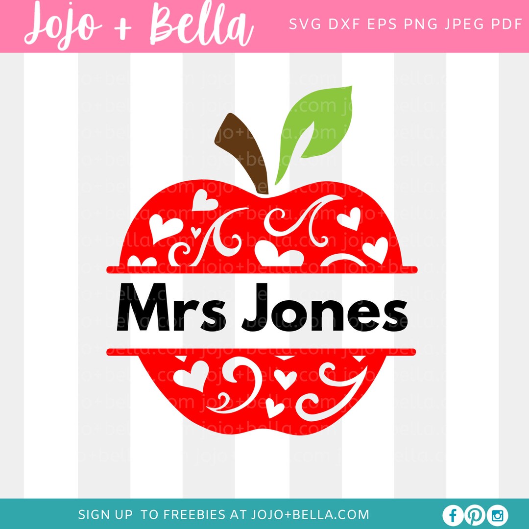 Teacher Gift Svg, Teacher Monogram Svg, Apple Svg, School Svg, Back to ...