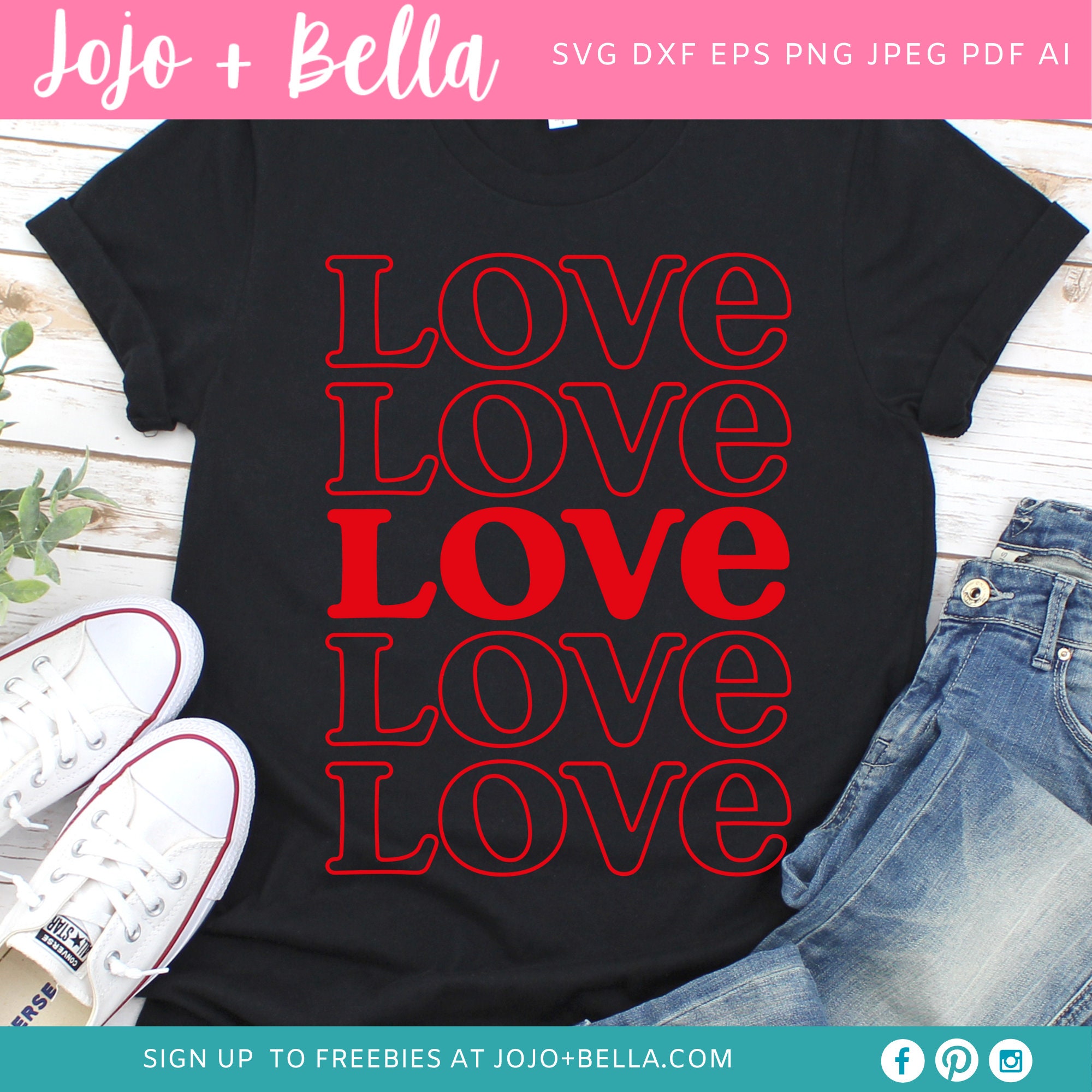 Love Svg Valentines Svg Love Stacked Svg Valentines Day - Etsy