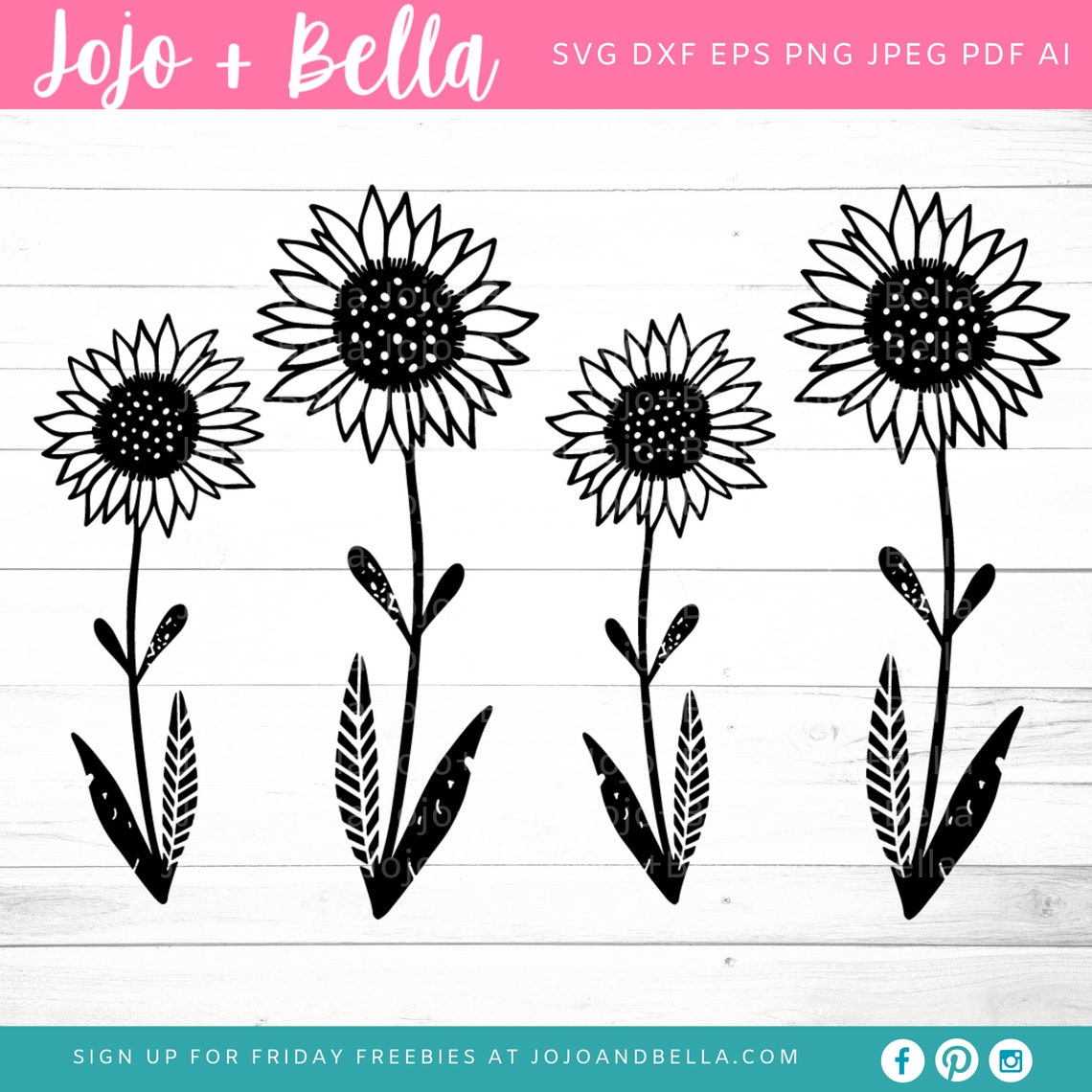 Sunflower SVG Svg Dxf Eps Jpeg Png Ai Pdf Cut File | Etsy UK