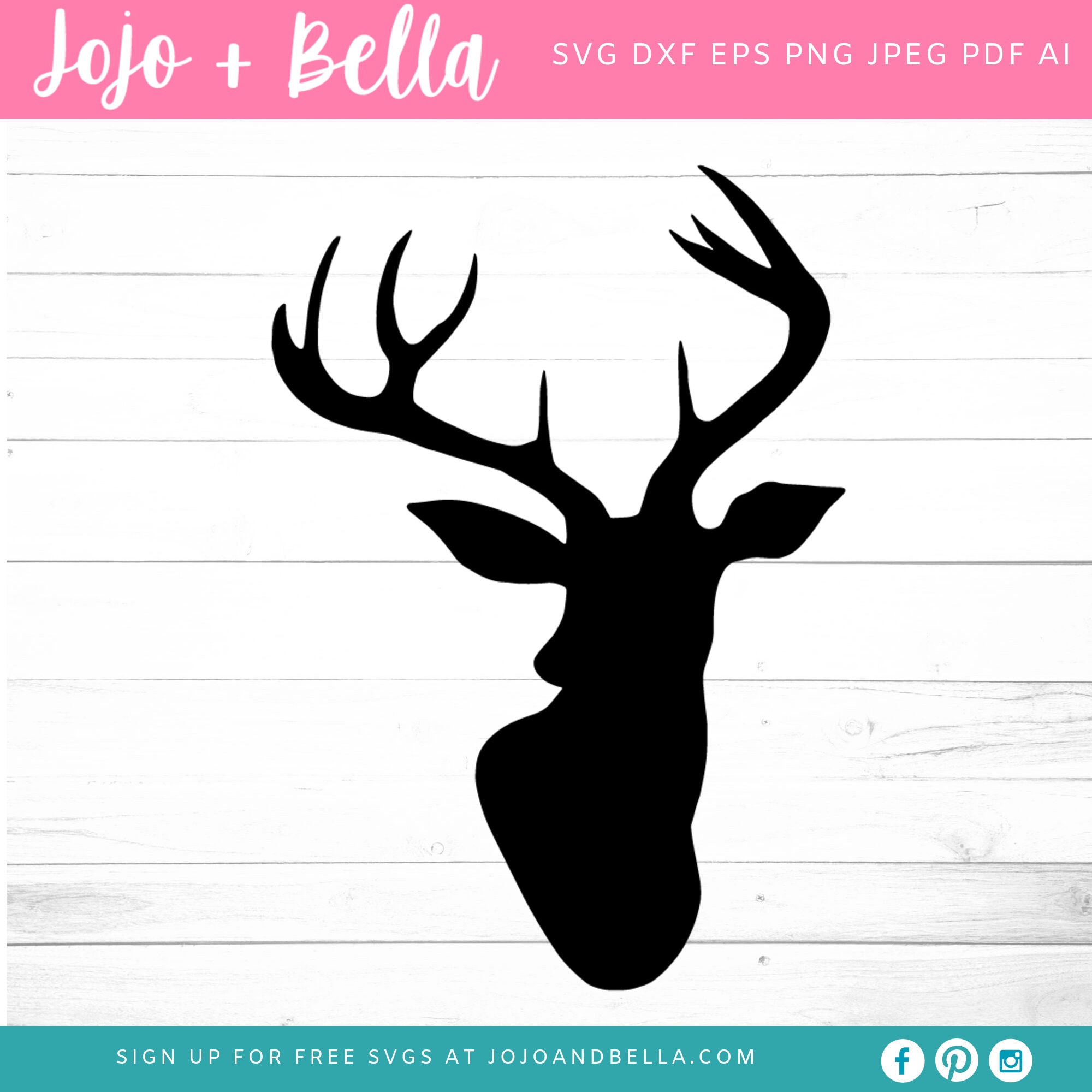 Stag SVG Antlers Svg Deer Svg Deer Head Svg Cut File - Etsy México