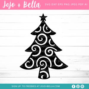 Swirly Christmas Tree SVG, Christmas Tree Svg, Swirly Chirstmas Tree ...