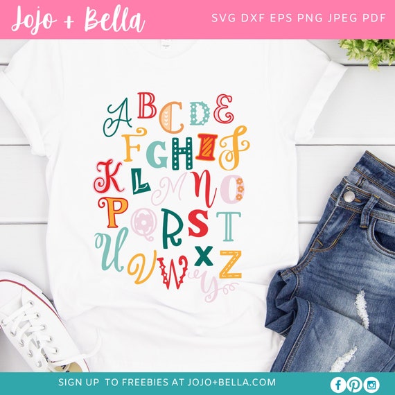 Alfabeto svg letras svg alfabeto floral svg clipart del - Etsy España