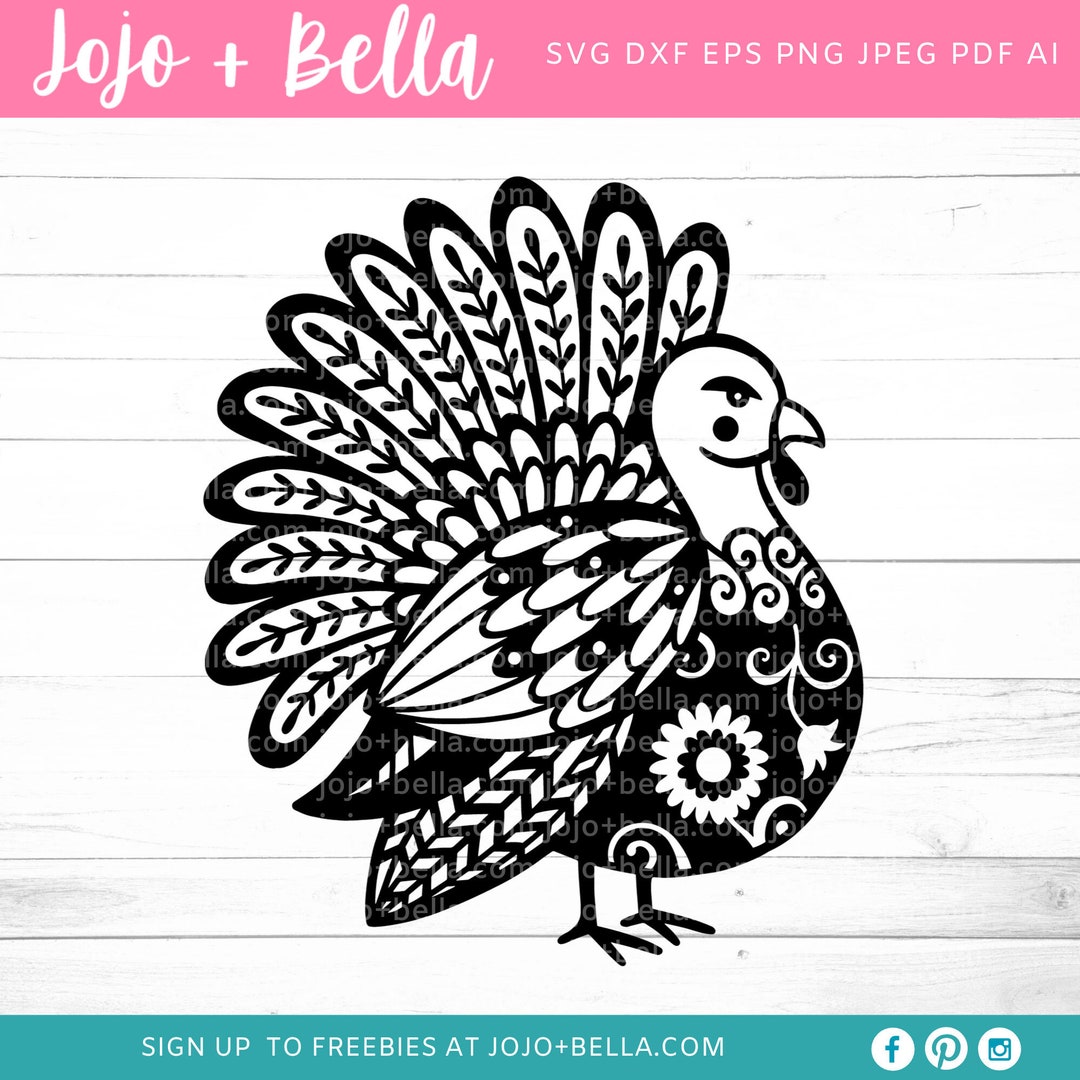 Turkey SVG - Thanksgiving Svg - Mandala Svg - Fall Svg - Thankful Svg ...