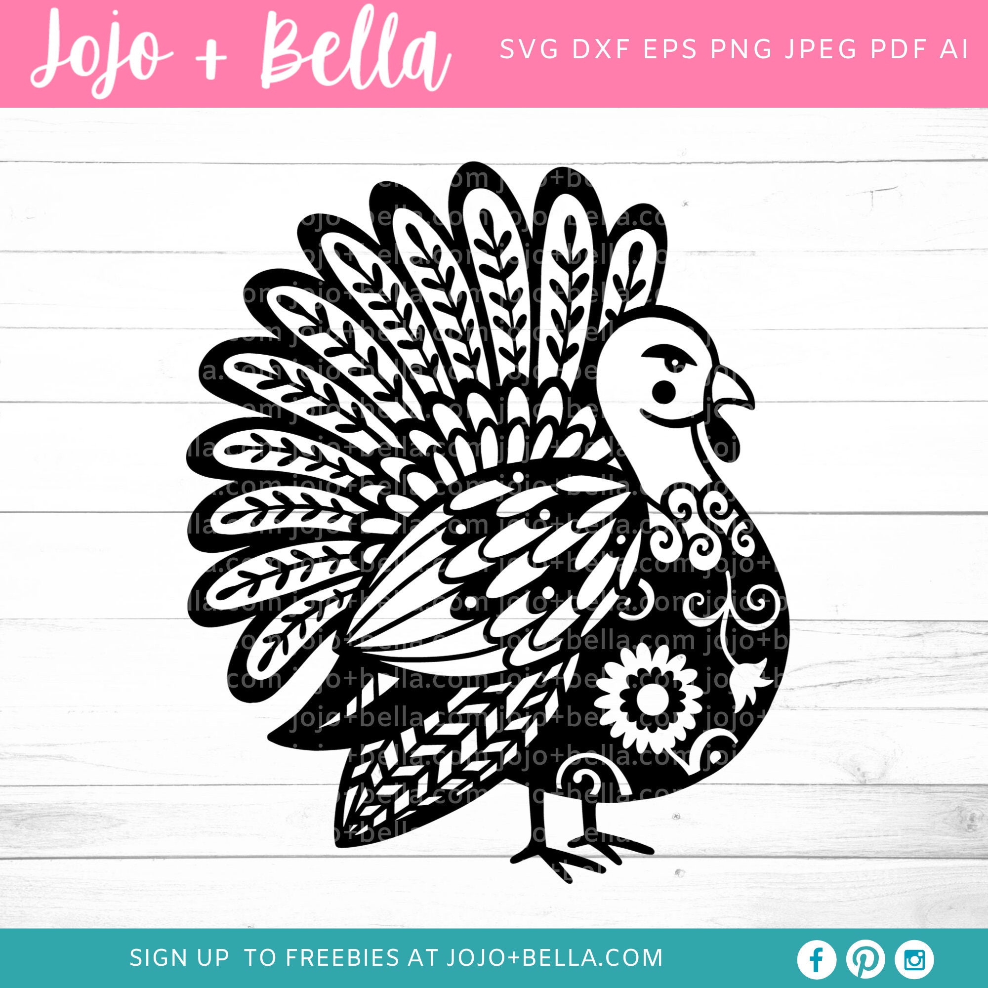 Turkey SVG - Thanksgiving Svg - Mandala Svg - Fall Svg - Thankful Svg ...