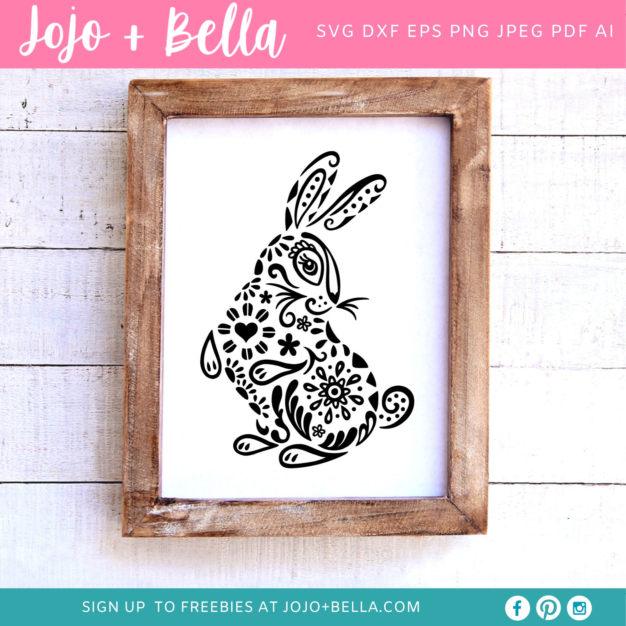 Mandala Bunny SVG - Zentangle Svg - Mandala Svg - Bunny Svg - Tribal ...