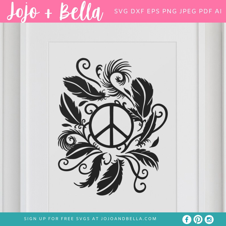 Peace Feather Wreath SVG - Peace Svg, Feather Wreath Svg, Boho T-shirt ...