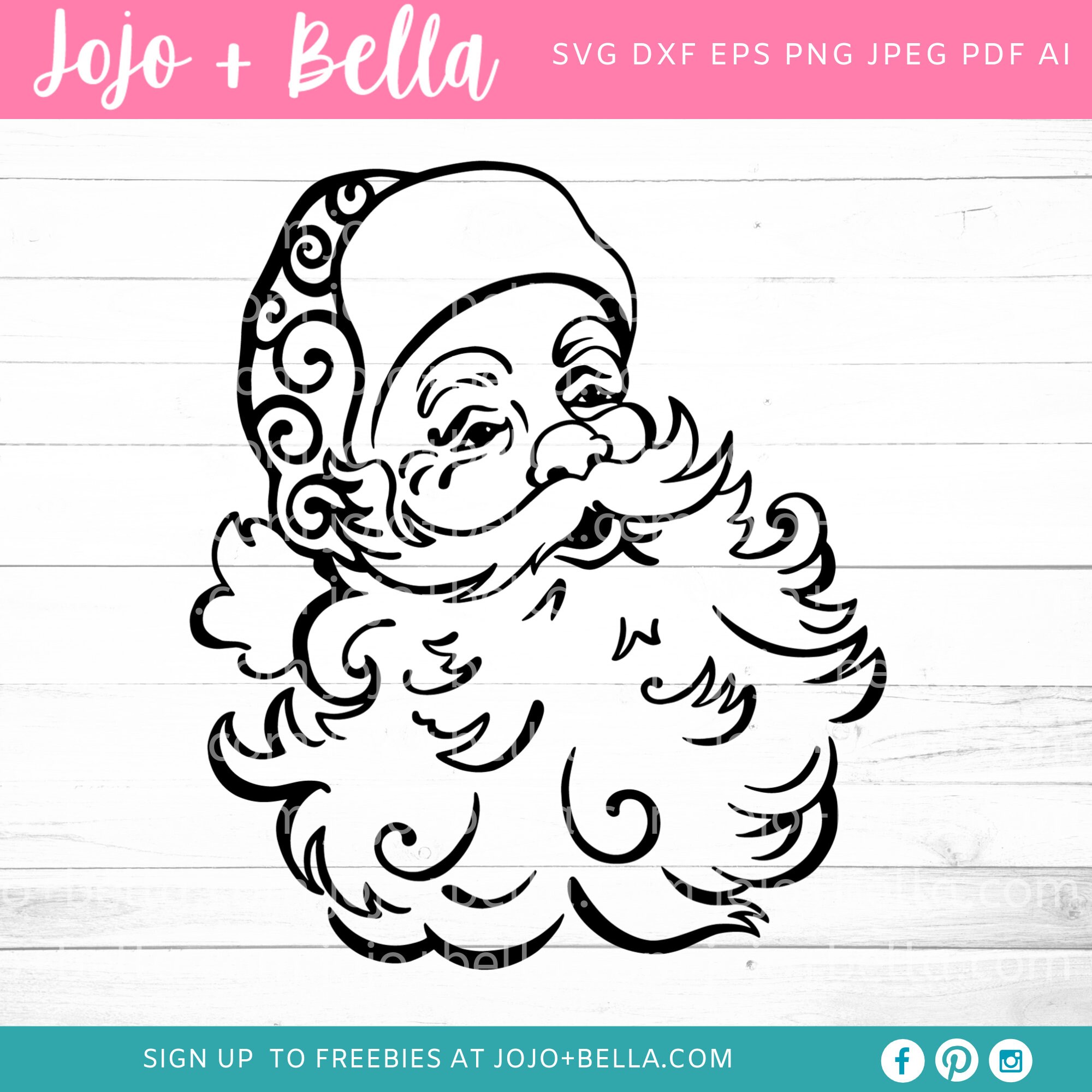 Santa Svg, Santa Claus SVG, Father Christmas Svg, Santa Claus Face Svg ...