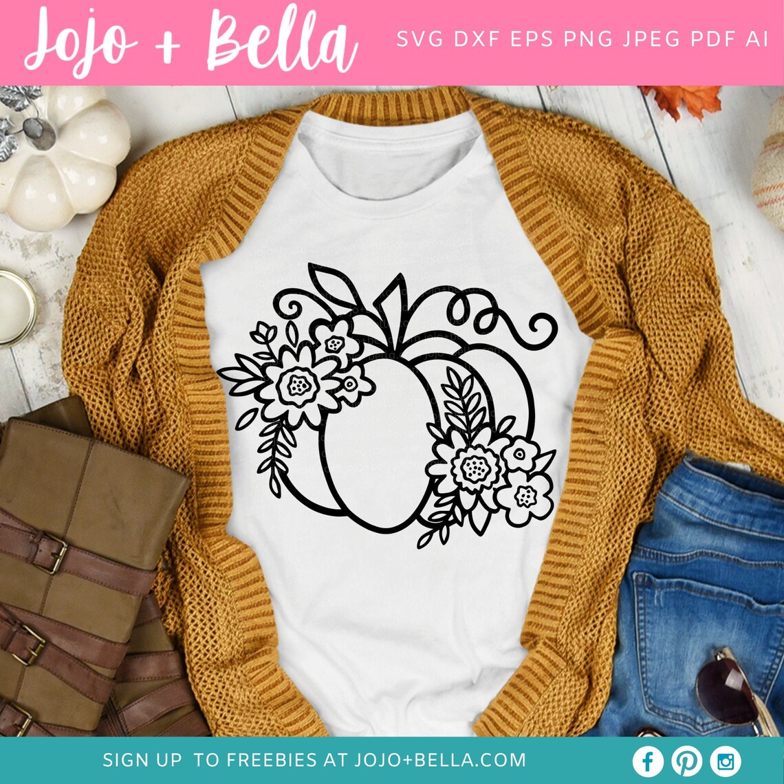 Floral Pumpkin Svg Floral Fall Svg Flower Pumpkin Svg - Etsy