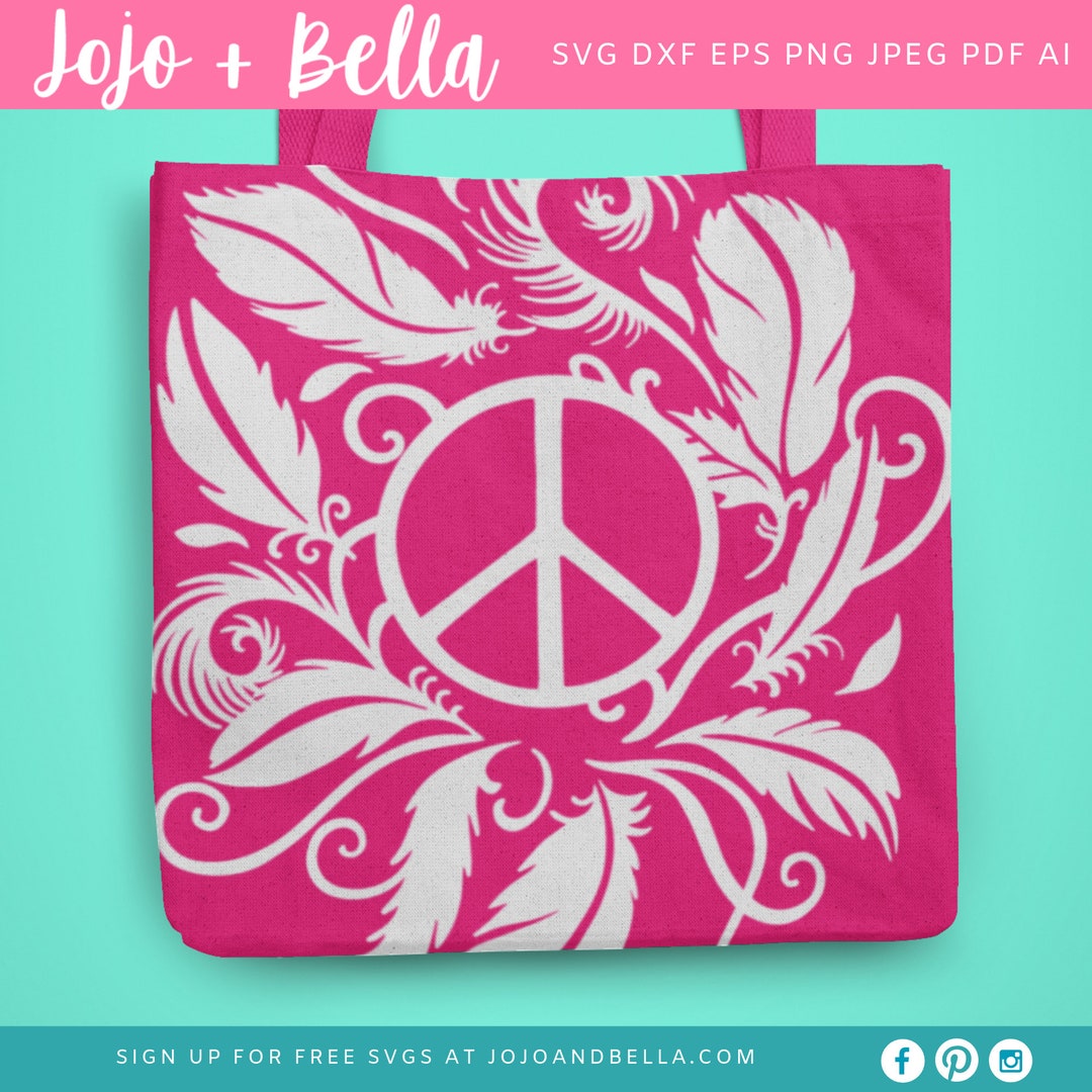 Peace Feather Wreath SVG - Peace Svg, Feather Wreath Svg, Boho T-shirt ...