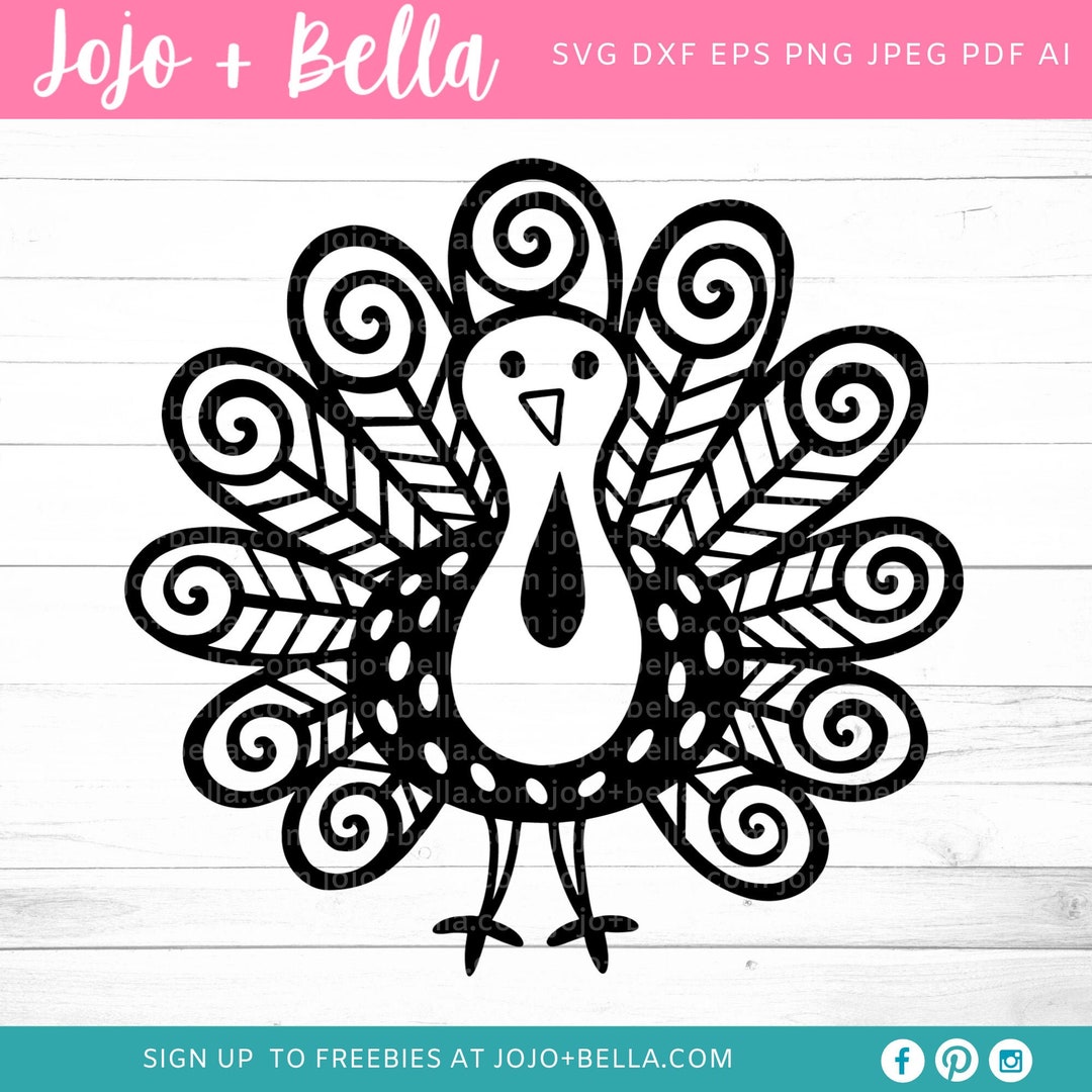 Mandala Turkey SVG, Thanksgiving Turkey Svg File, Turkey Svg, Swirly ...