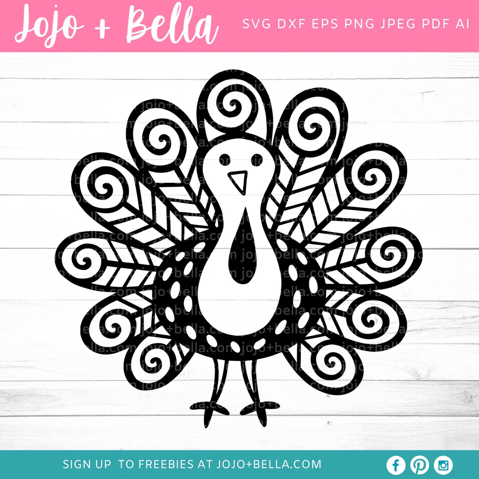 Mandala Turkey SVG, Thanksgiving Turkey Svg File, Turkey Svg, Swirly ...