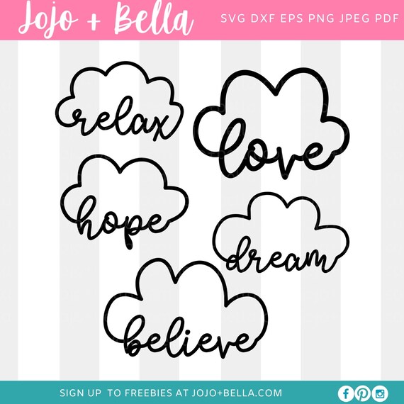 Word Cloud Svg Love Svg Relax Svg Hope Svg Dream Svg | Etsy