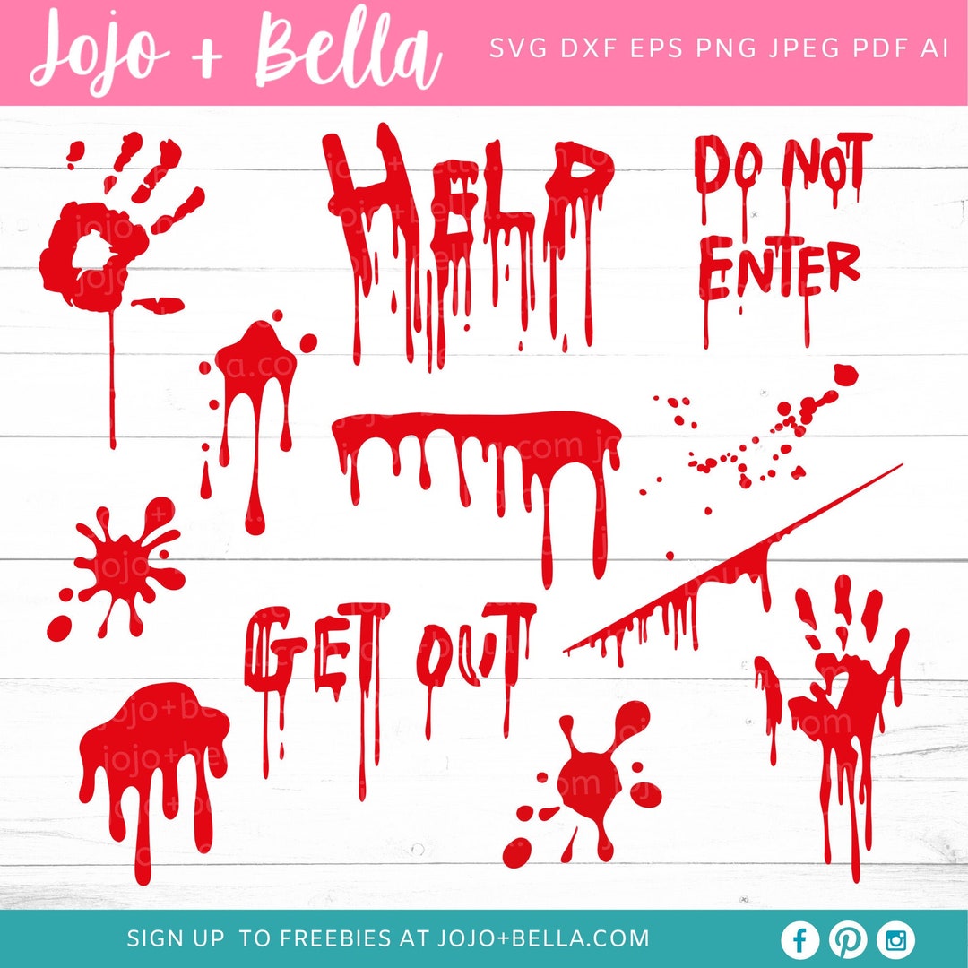 Blood Splatter SVG Bundle, Blood Svg, Halloween Blood SVG, Halloween ...