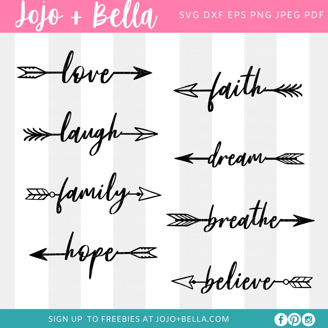 Arrow Quote Svg, Word Arrows Svg, Svg Bundle Family Arrow Svg, Love ...