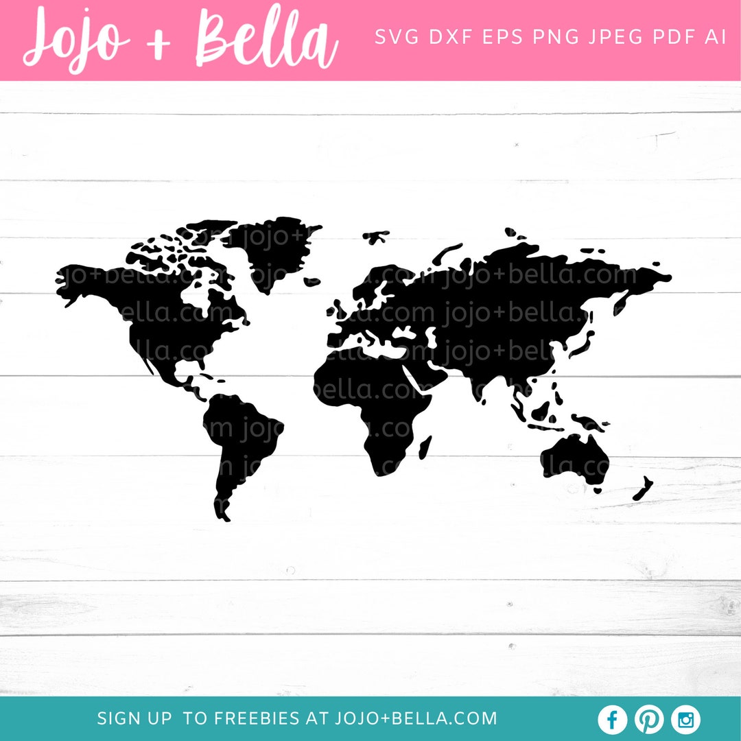 World Map Svg, World Atlas SVG, Clipart, Traveling Svg File, Traveler ...