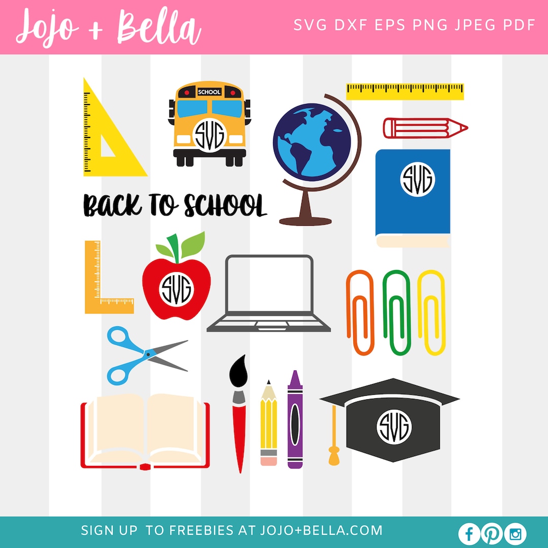 School Svg Bundle, Back to School Svg, Pencil Svg, Crayon Svg, Teacher ...