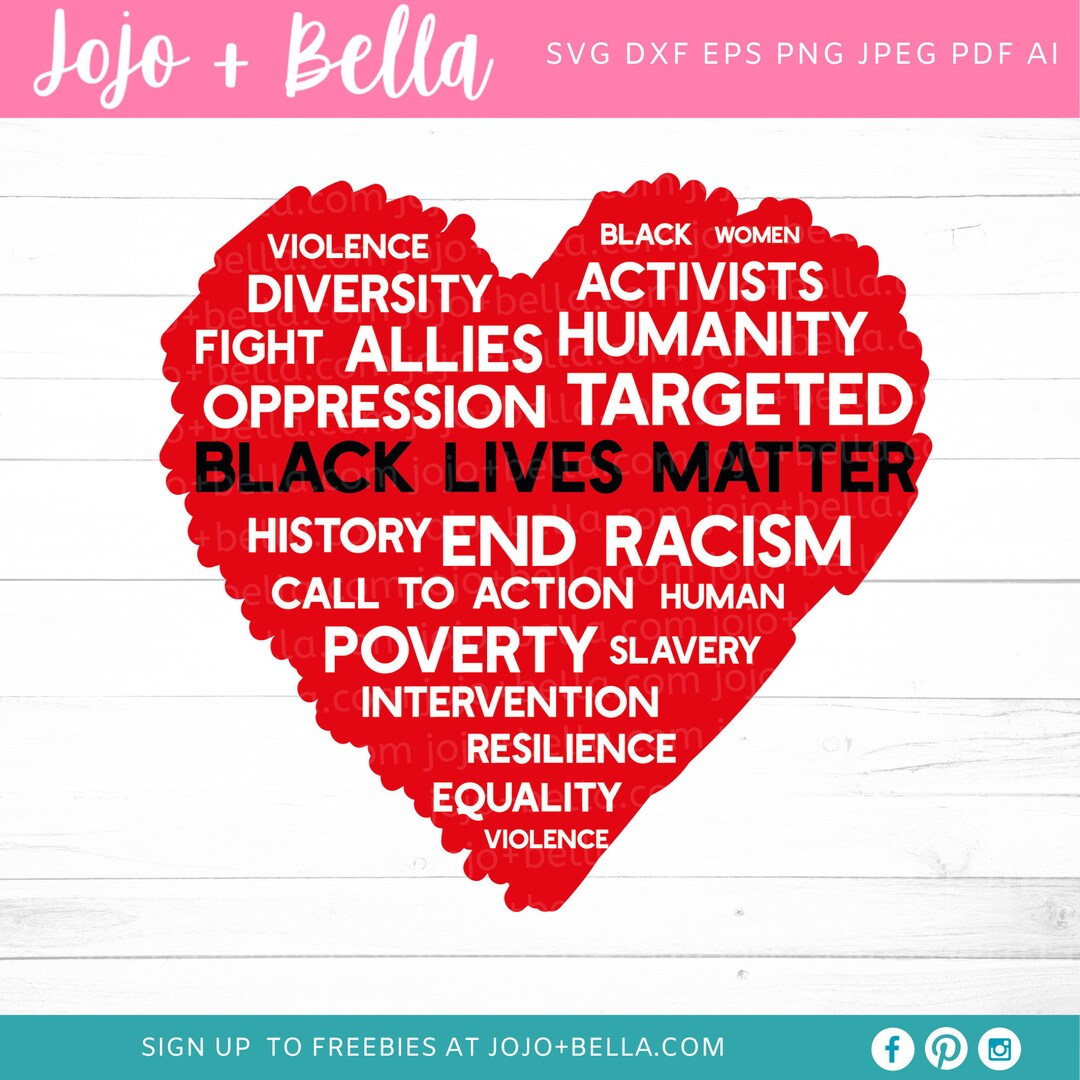 Black Lives Matter Svg, Heart Svg, BLM Svg, Black History Svg, Black ...