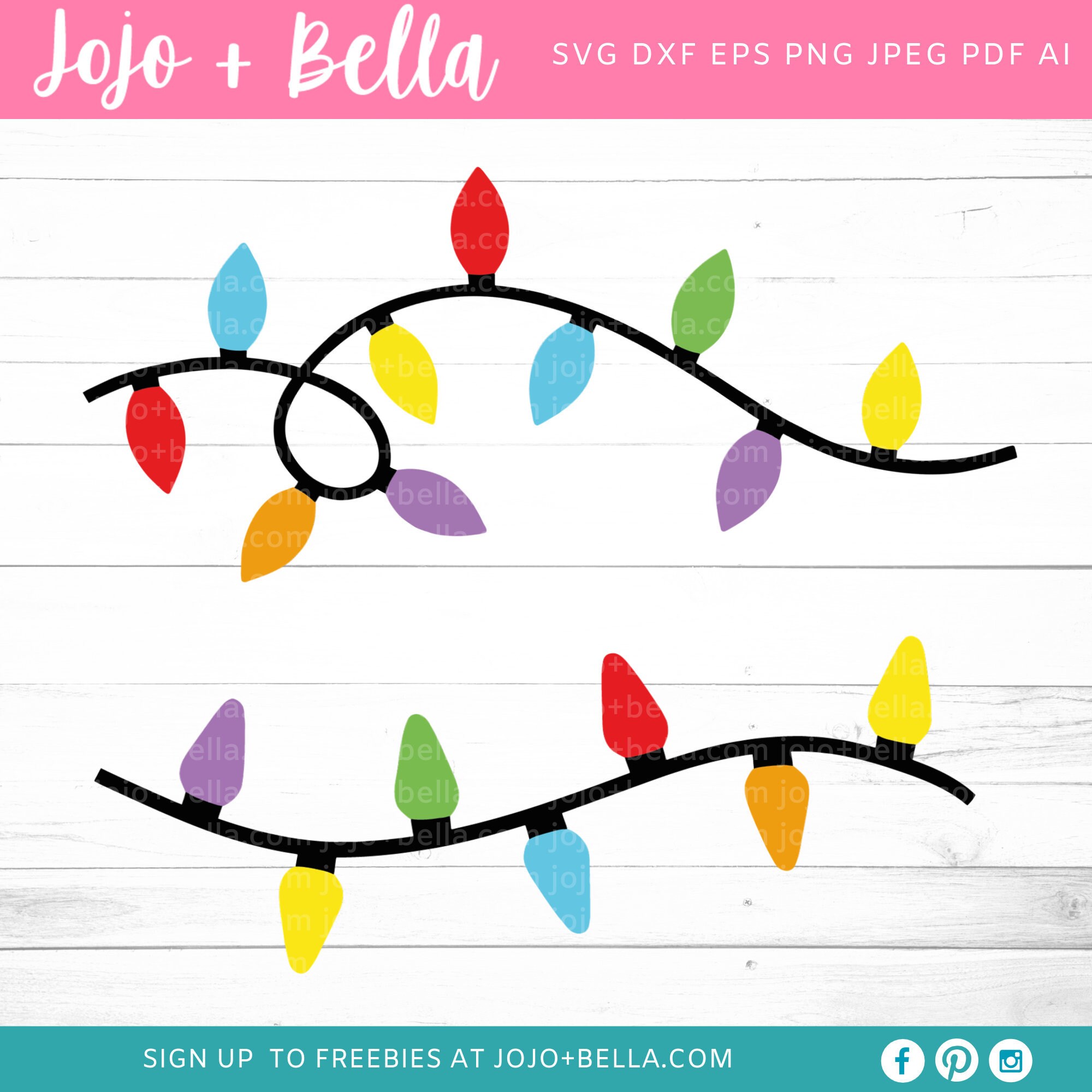 Christmas Lights SVG, String of Christmas Lights Svg, Cut File, Png ...