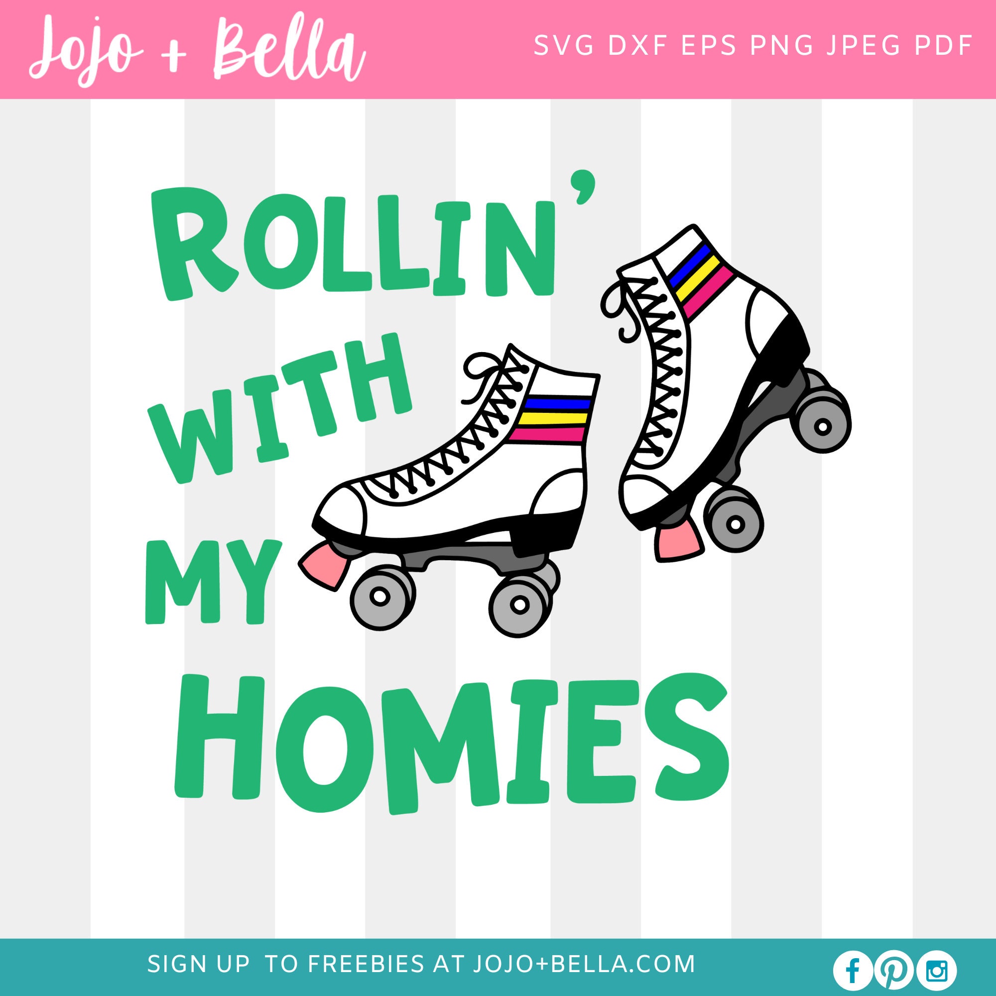 Rollin With My Homies Svg Groovy Svg Roller Skate Svg Skate - Etsy