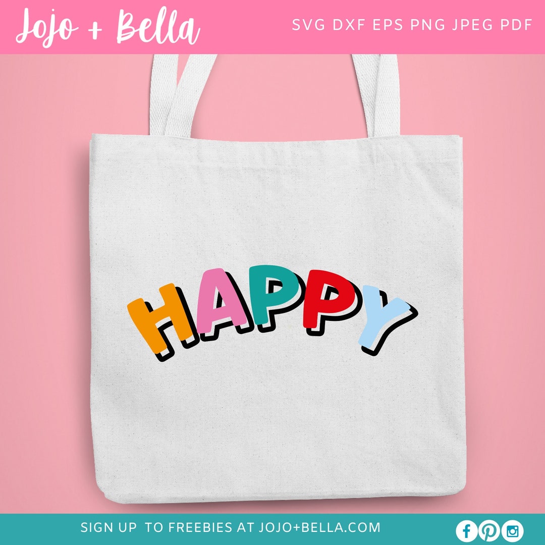 Rainbow Happy Svg, Choose Happy Svg, Positive Svg, Smile Svg, Mental ...