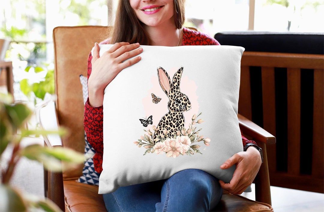 Leopard Print Bunny Sublimation PNG, Wild Floral Rabbit Digital ...