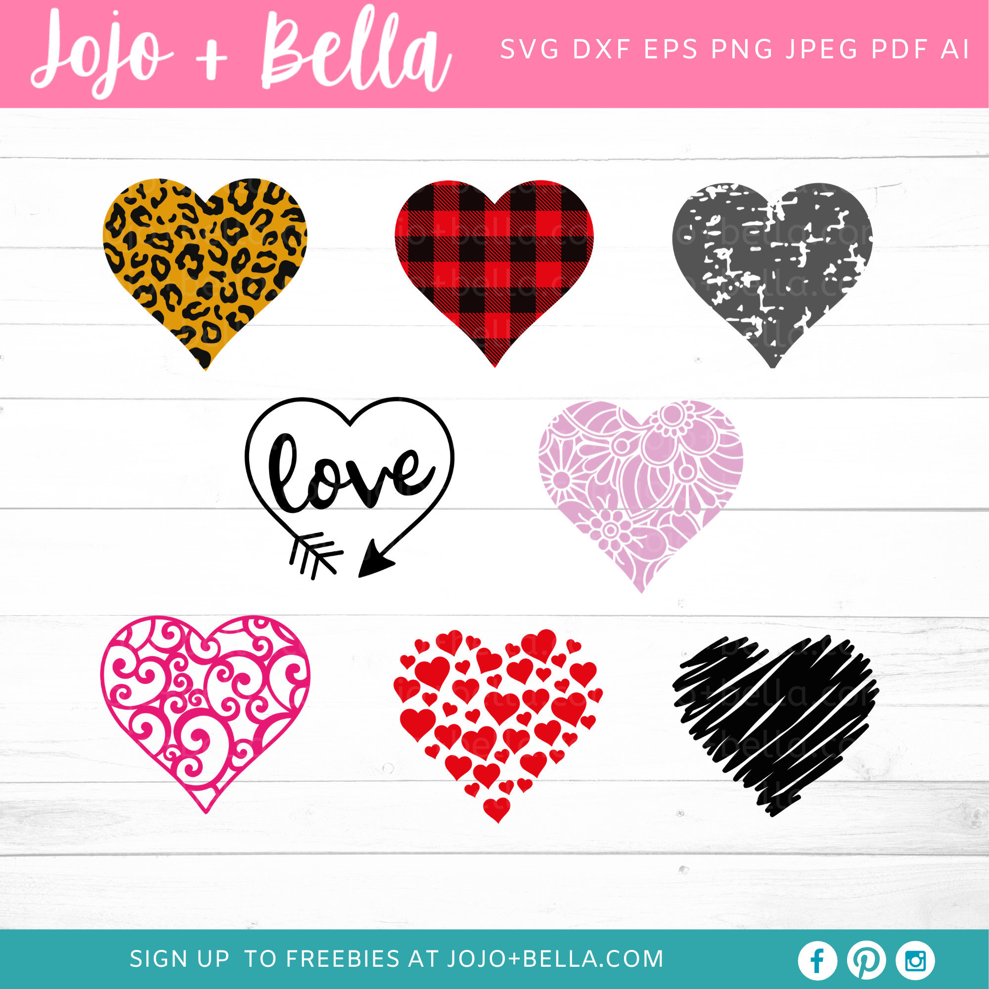 Heart Svg Bundle Plaid Heart Svg Leopard Print Heart Svg - Etsy