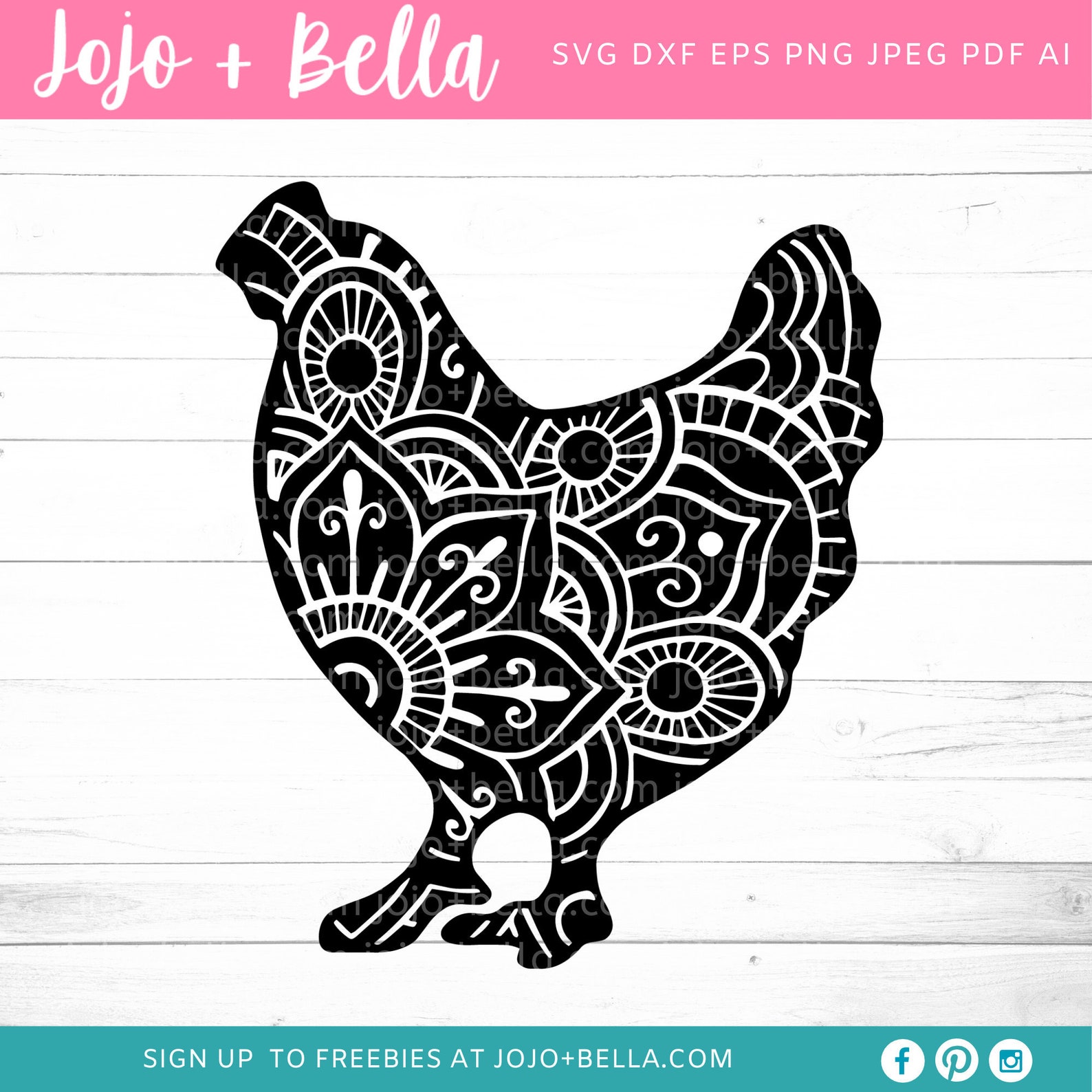 Mandala Chicken SVG Zentangle Svg Mandala Svg Chicken | Etsy