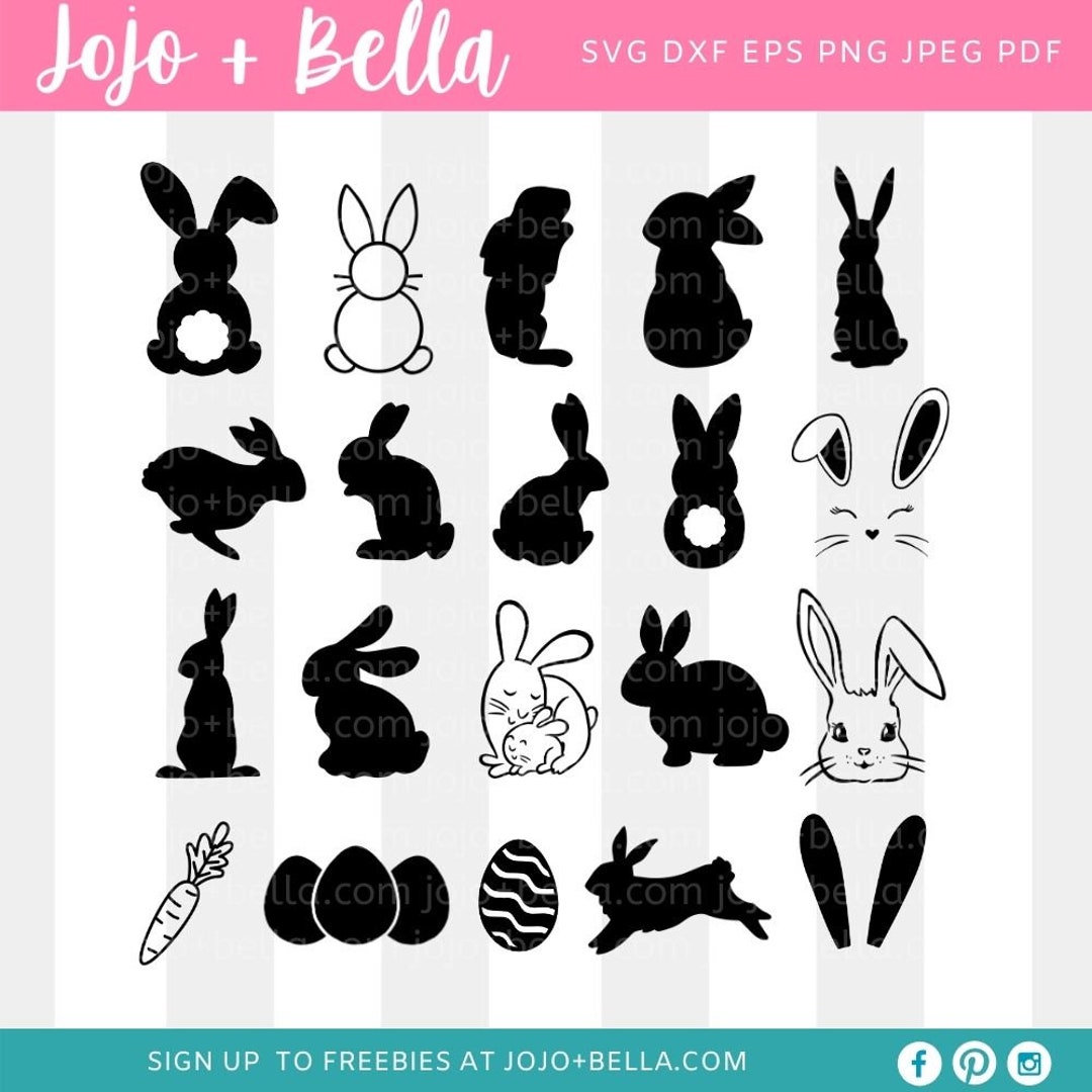 Easter Bunny SVG Bundle, 20 Designs, Bunny Svg Bundle, Bunny Svg ...