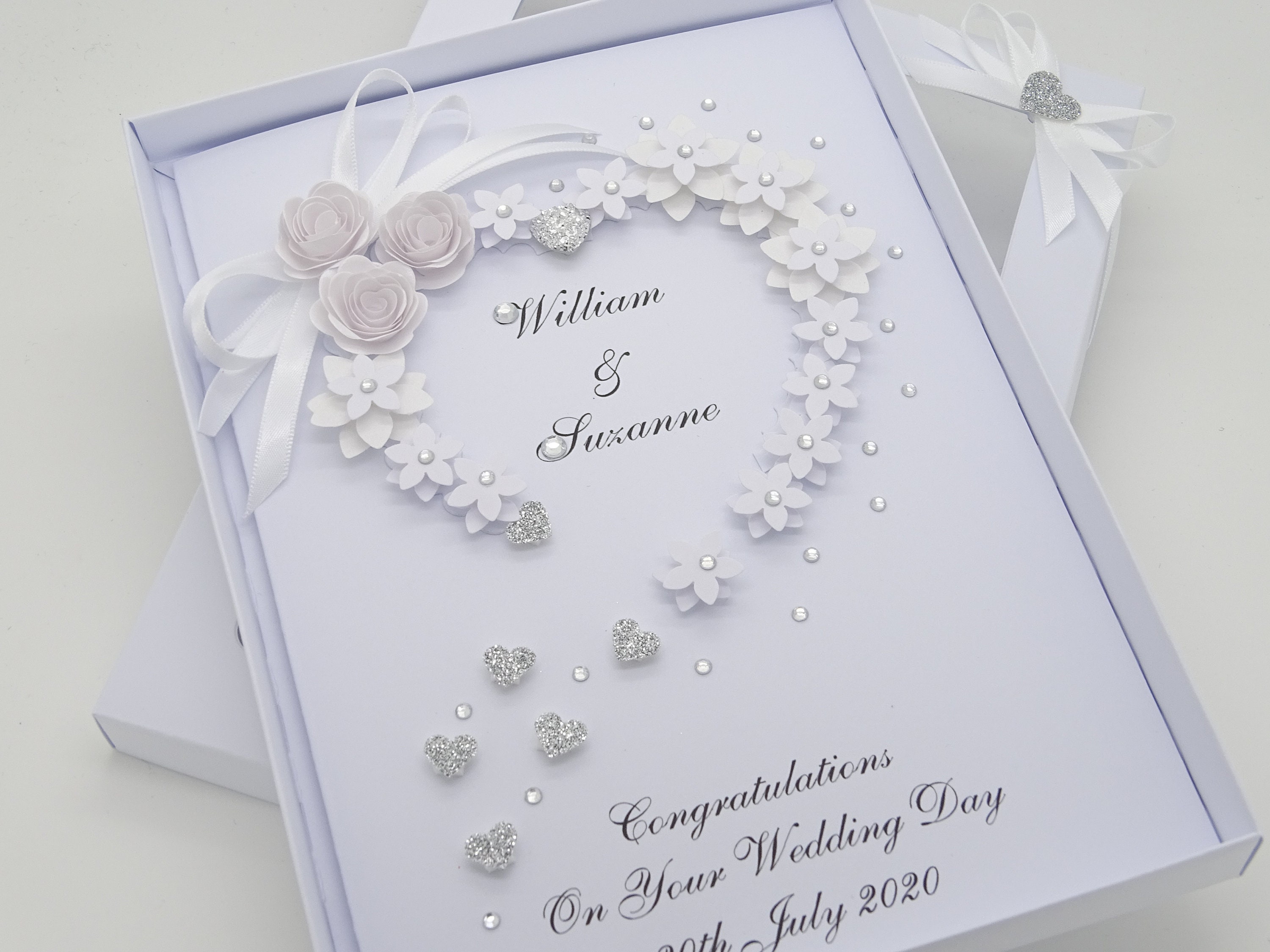 Wedding Day Luxury Handmade PERSONALISED Card Engagement Etsy UK