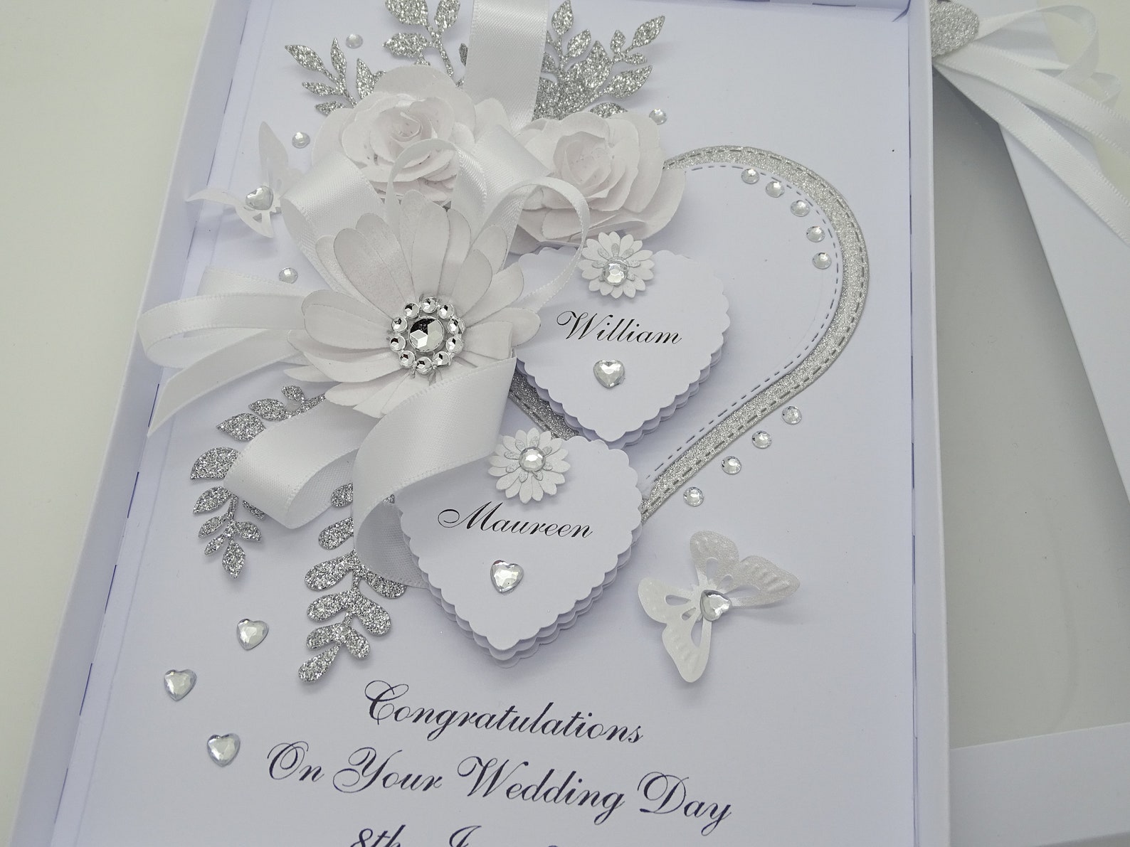Luxury Handmade PERSONALISED Wedding Day Card Engagement - Etsy UK