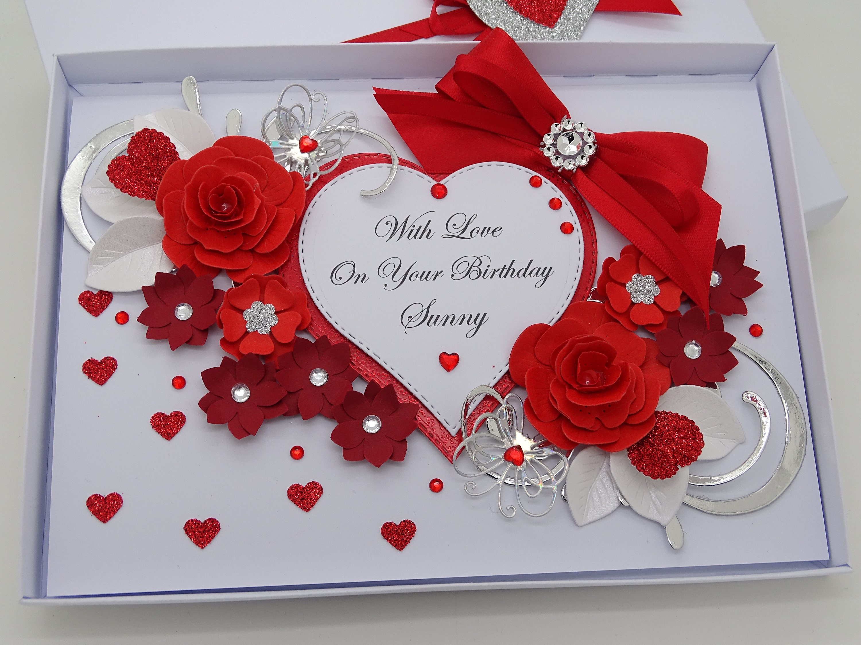 HANDMADE Personalised Birthday Card RUBY Wedding Anniversary Mother's ...