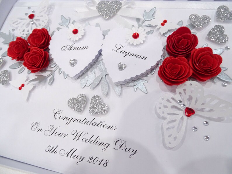 Luxury WEDDING Day Personalised Handmade Card RUBY ANNIVERSARY - Etsy UK