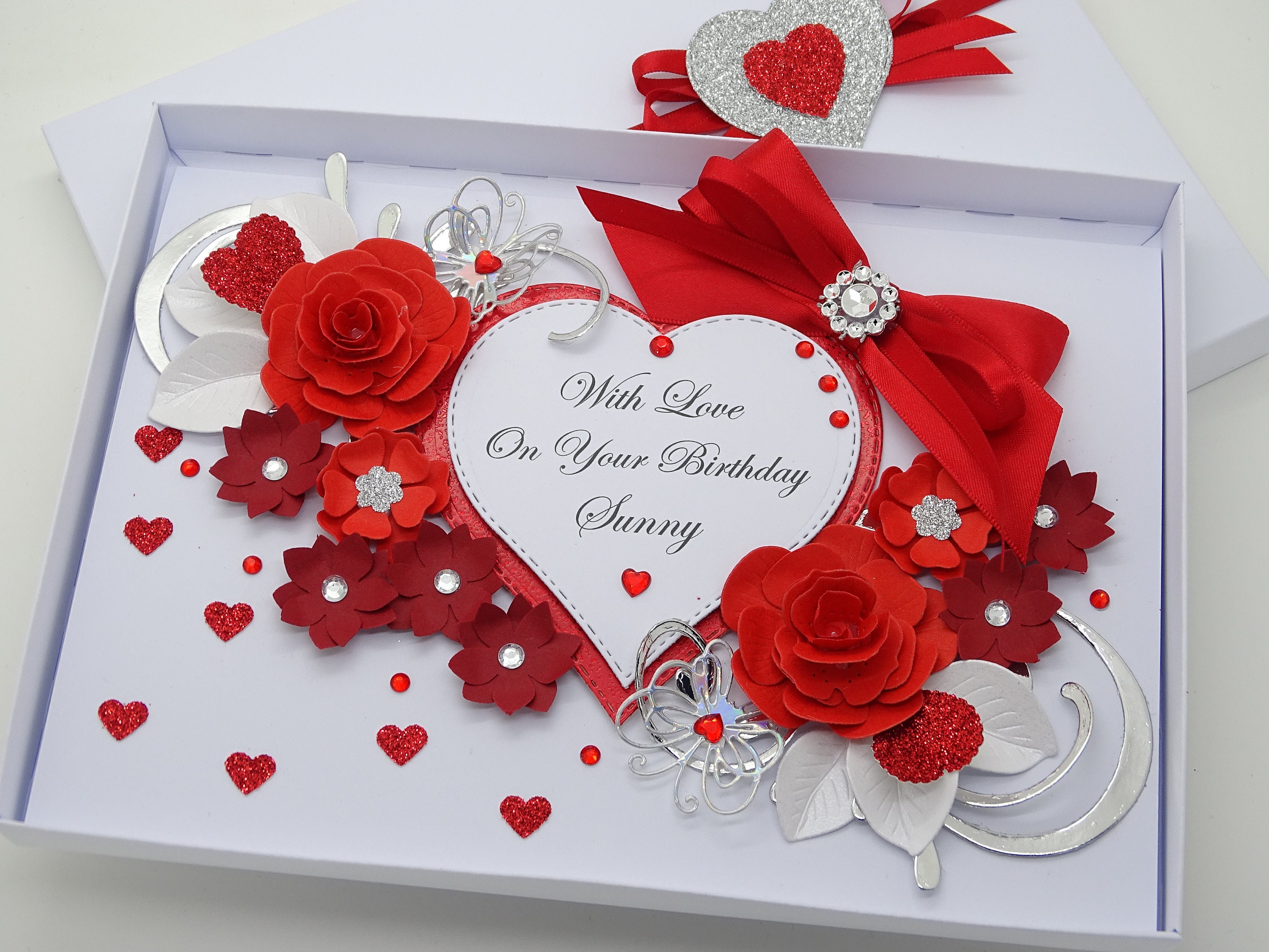 HANDMADE Personalised Birthday Card RUBY Wedding Anniversary Mother's ...