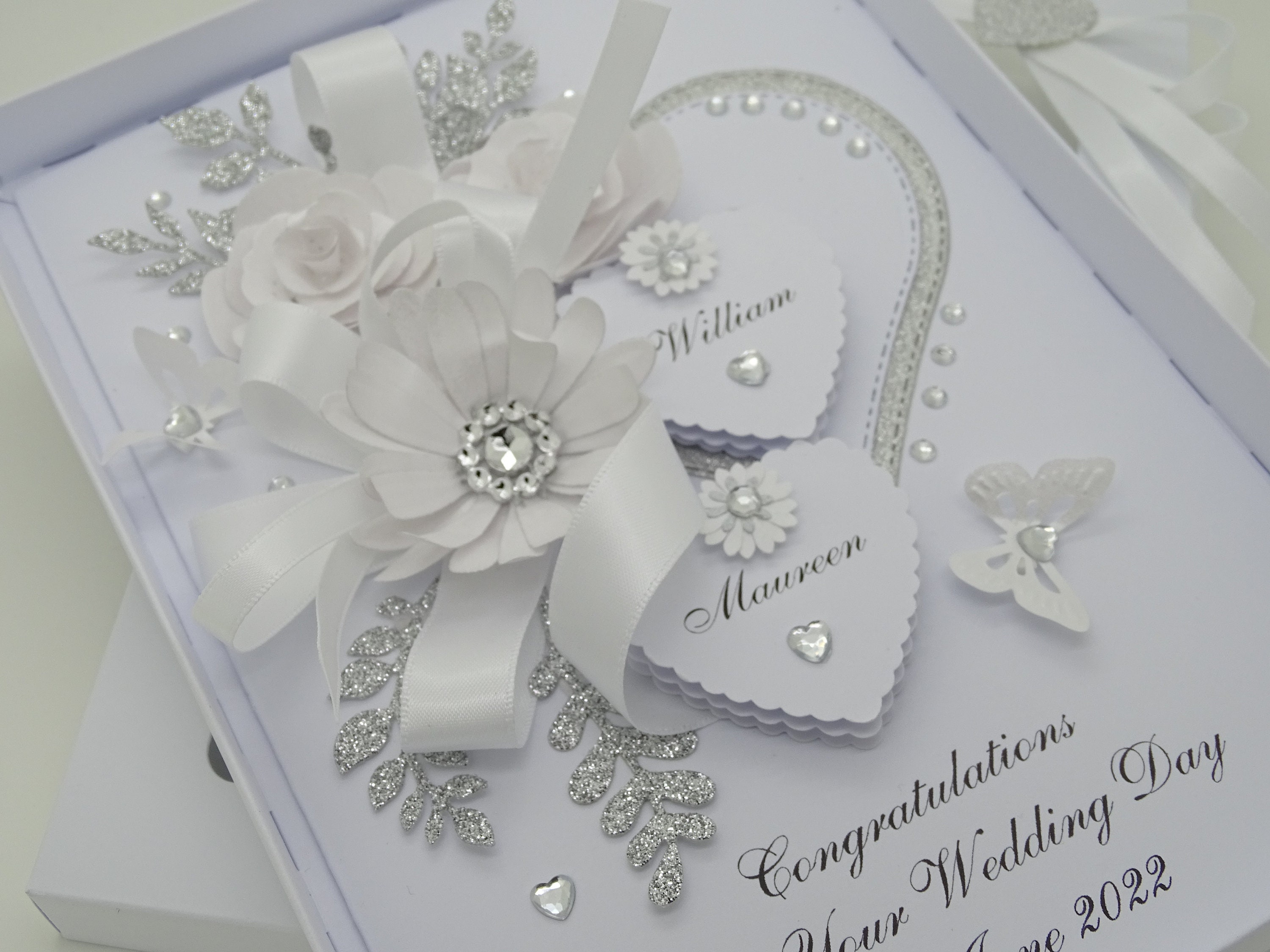 Luxury Handmade PERSONALISED Wedding Day Card Engagement - Etsy UK
