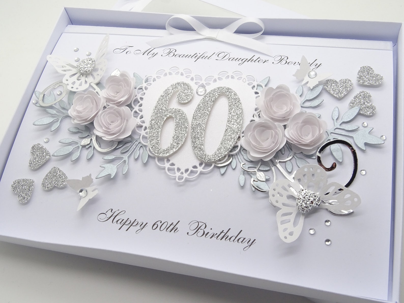 HANDMADE Personalised Card Birthday 60th Diamond Wedding - Etsy UK