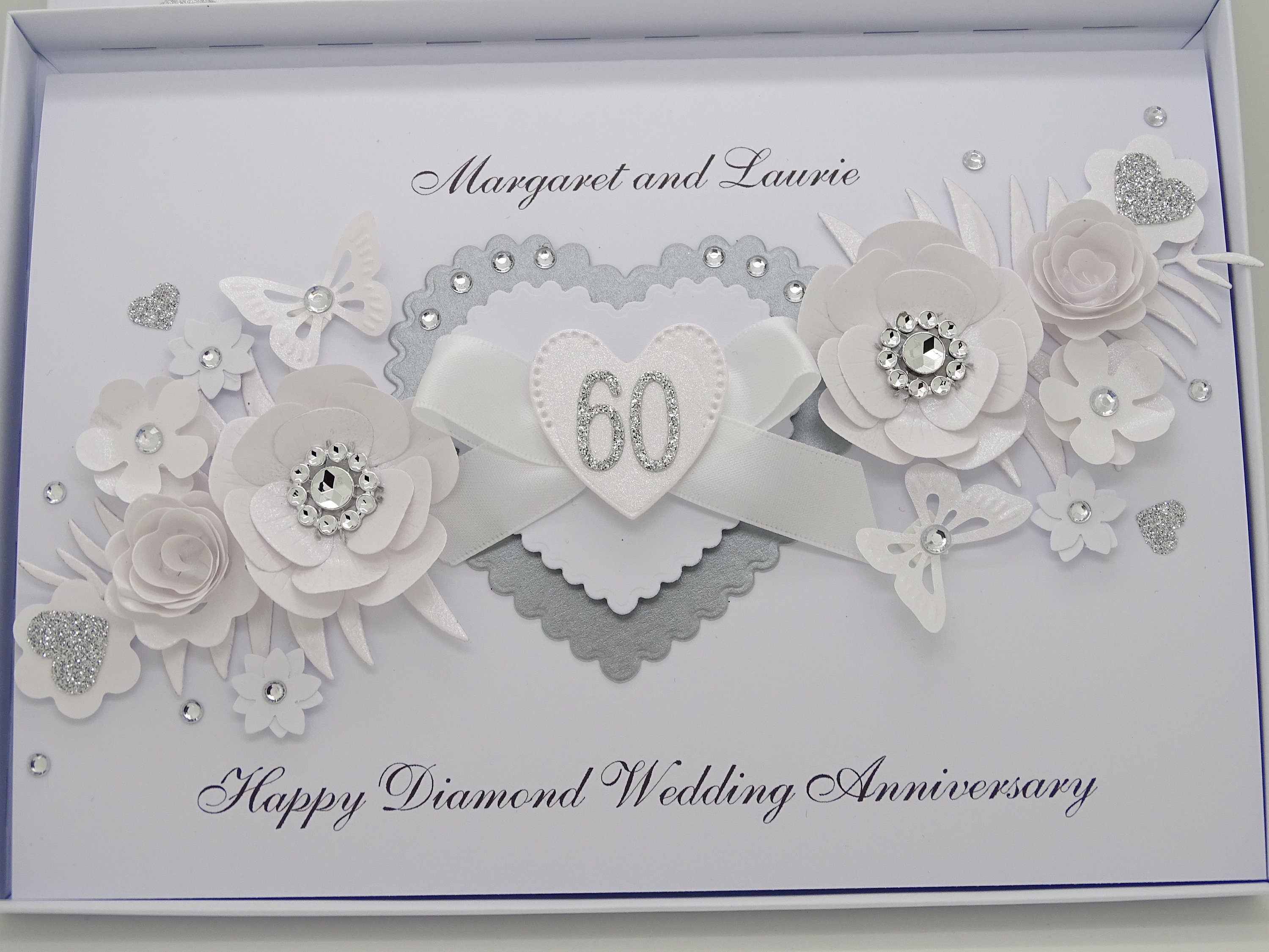 HANDMADE Personalised Card Birthday 60th Diamond Wedding - Etsy UK