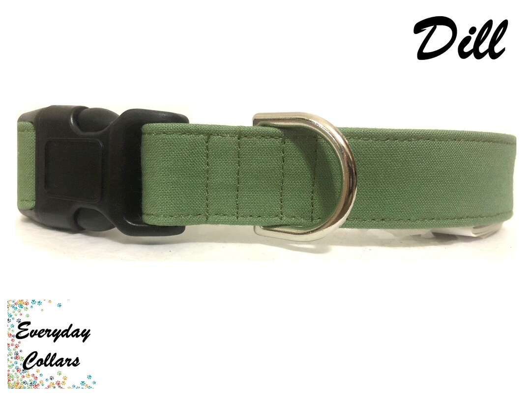 DILL Dog Collar Cat Collar Green Dog Collar Green Cat Collar Everyday ...