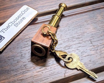 Brass Telescope Keychain - Etsy