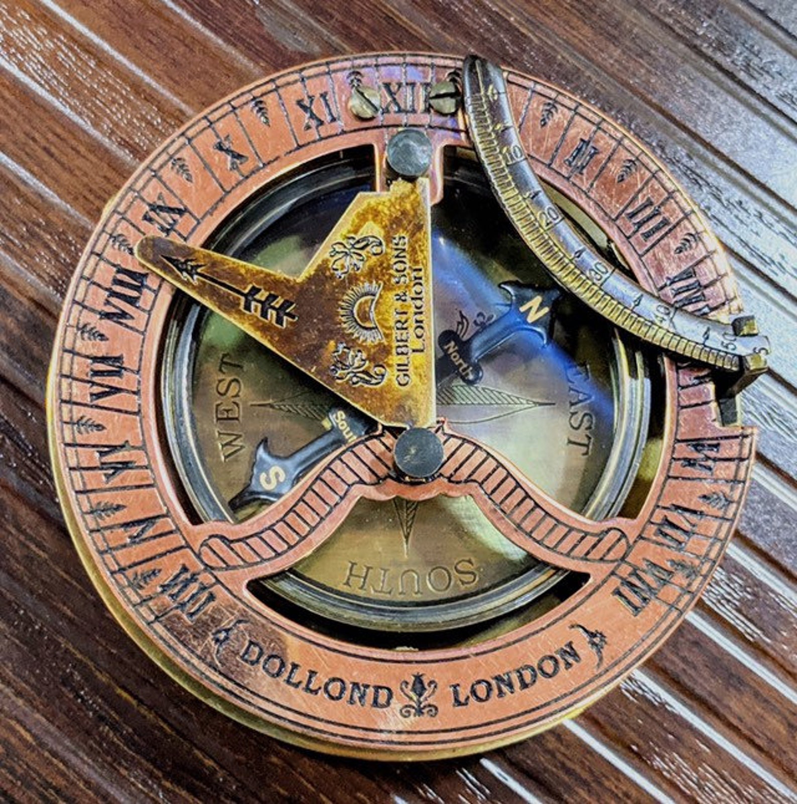 Full Handmade Sundial Compass Brass Nautical Collectible Gift | Etsy