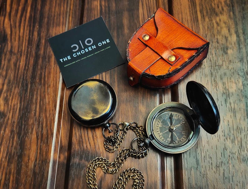 Personalized Brass Compass, Vintage Finish, Locket Compass ...